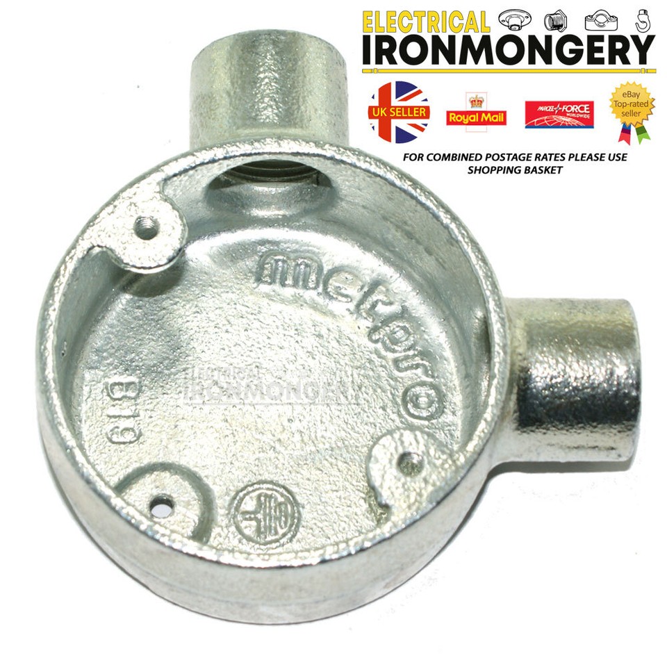 20mm Metal Conduit Boxes, Bends, Elbow, Tees, Fittings Galvanised ...