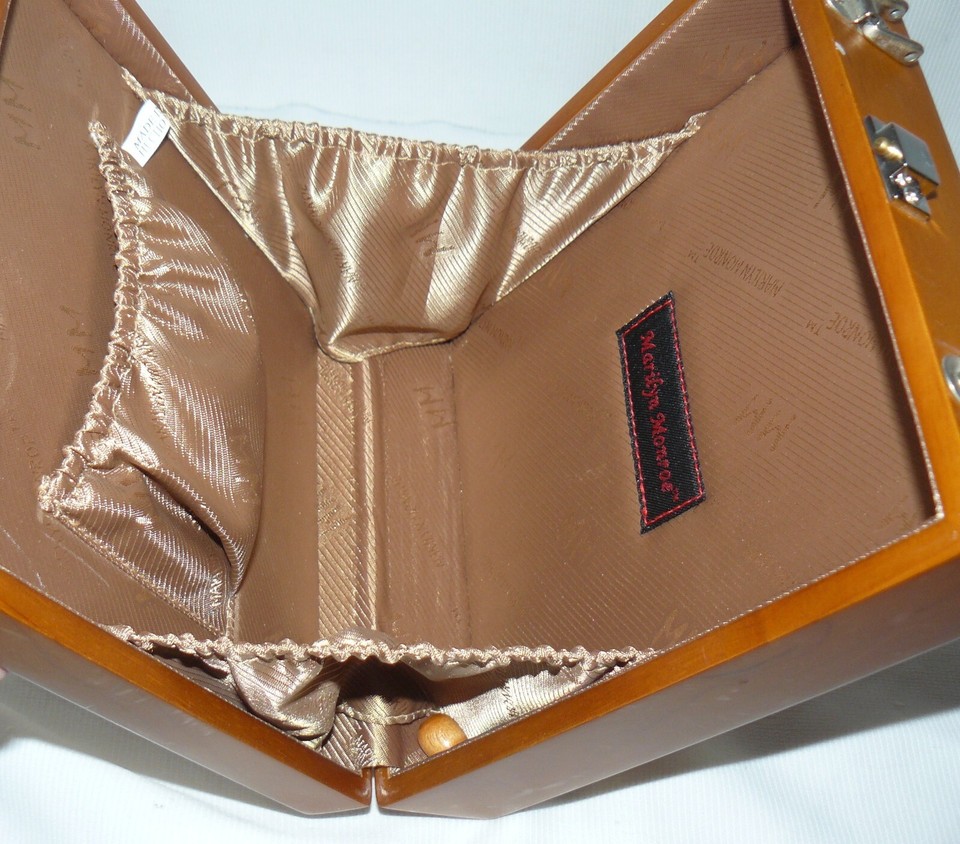 Marilyn Monroe Wood Hand Bag No Handle Rhinestone Necklace Fabric ...