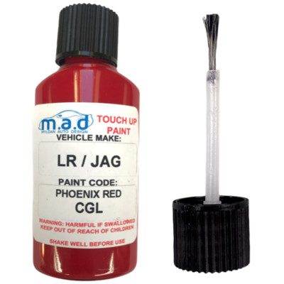 TOUCH UP CAR PAINT 30ML BOTTLE FOR LAND ROVER / JAGUAR PHOENIX RED CGL ...