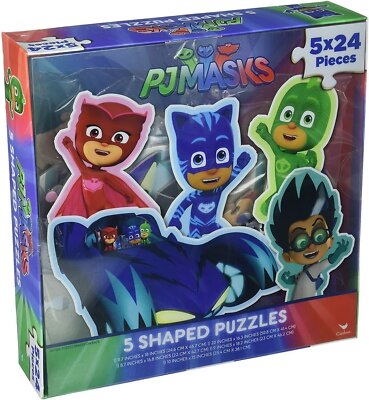 Set of 5 PJ Masks Shaped Puzzles 24 Piece Jigsaw Games Toys NEW *US ...