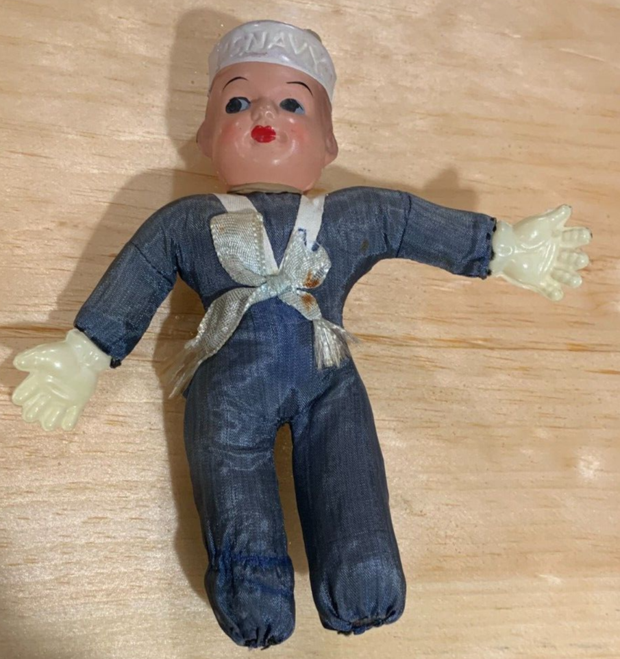 Authentic 1940's U.S. Navy Celluloid 7.5" Stuffed Straw Doll Japan | eBay