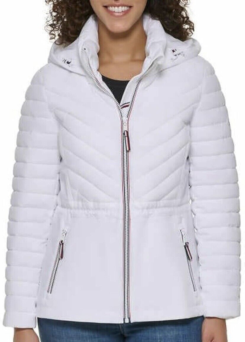 New Large size Tommy Hilfiger Women's Puffer Lightweight Hooded Stretch ...
