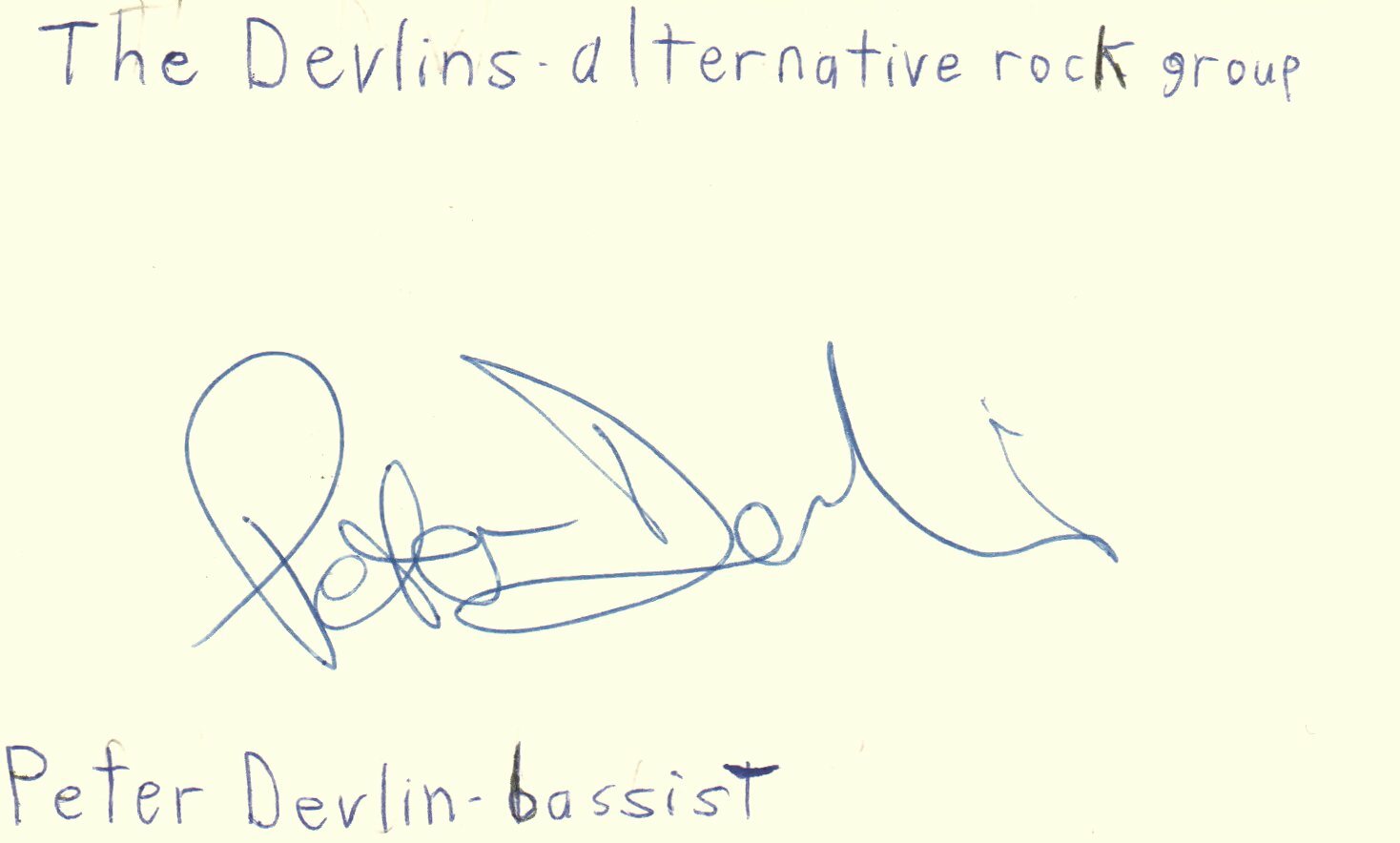 Peter Devlin Bassist The Devlins Rock Band Music Autographed Signed ...