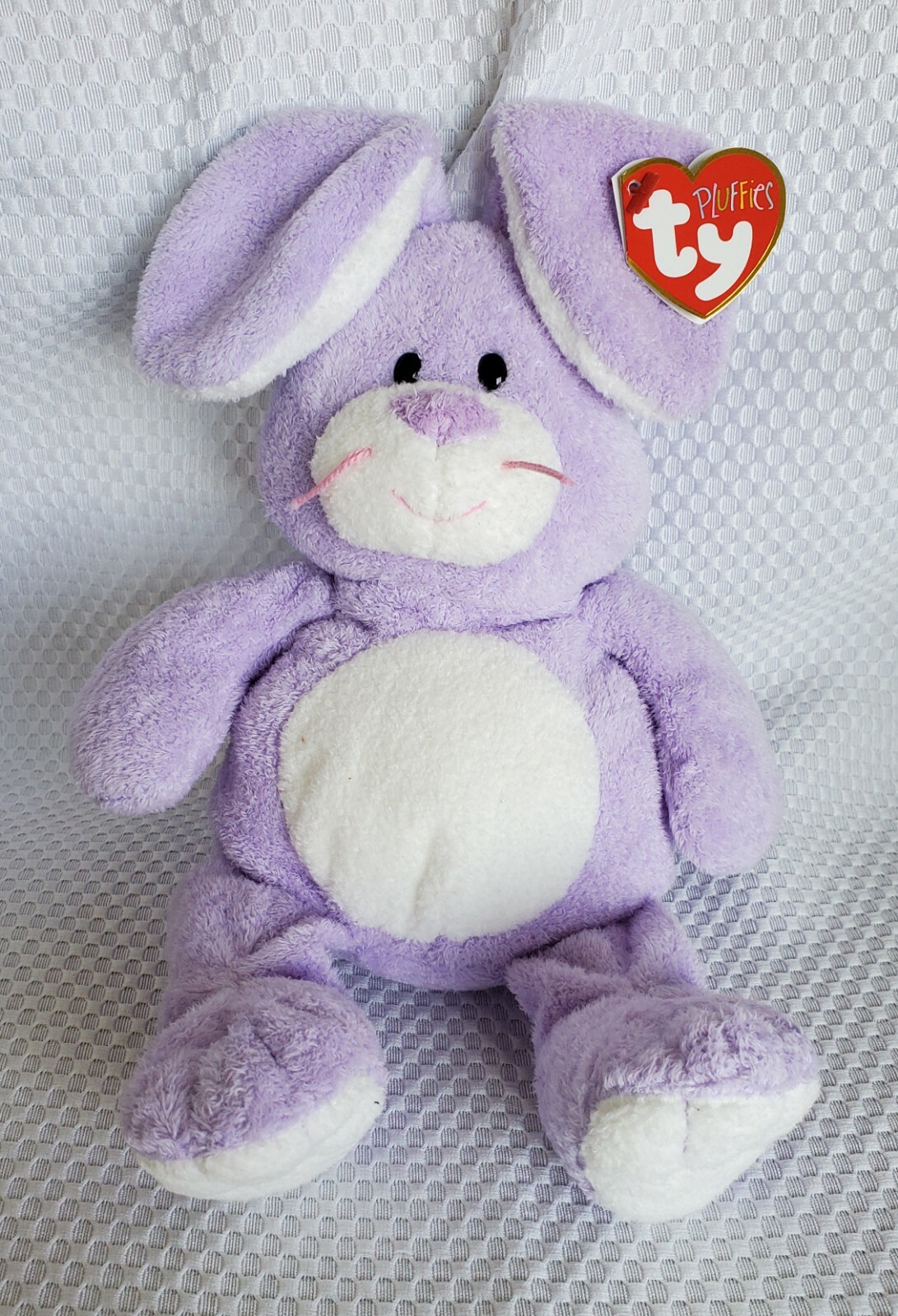 Ty Pluffies Twitches Bunny Rabbit Purple White Plush Tylux 2006 MWNrMT ...