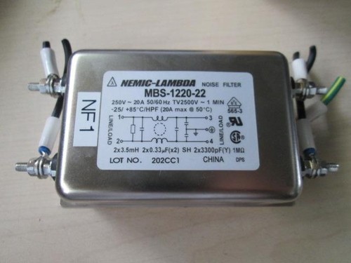 LOT OF 4 Nemic Lambda MBS-1220-22 Noise Filter 250V 20A 50/60Hz | eBay
