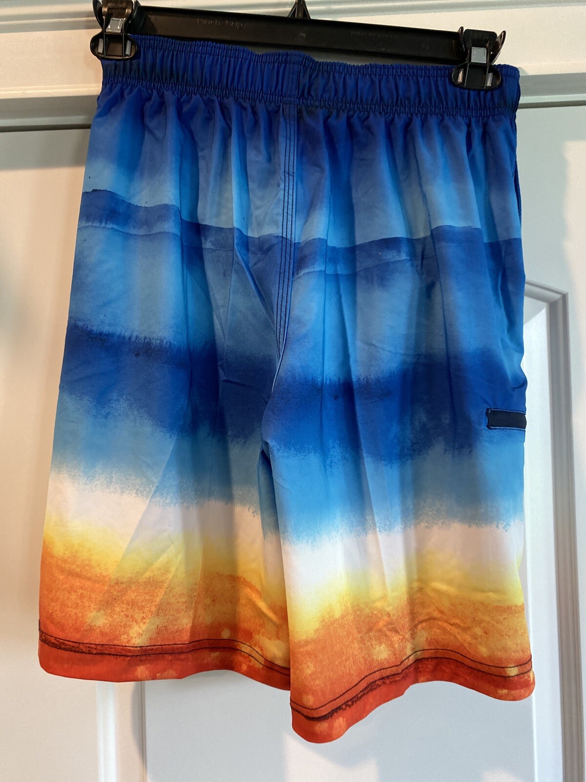 Speedo Mens Blue Orange Board Shorts Swim Trunks Mesh Lining UV 50 Size ...