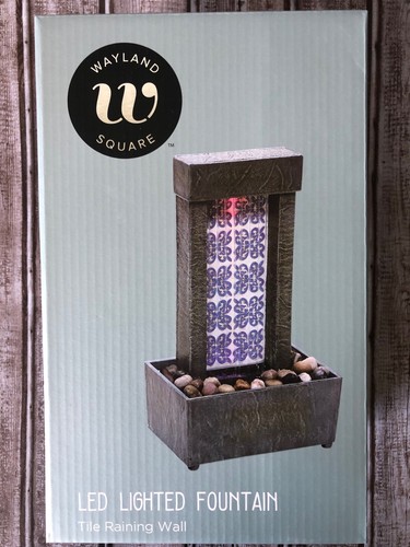 Wayland Square LED Lighted Fountain Tile Raining Wall | eBay