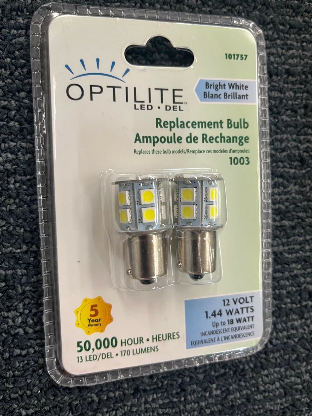 Optilite LED DEL Replacement Bulb 2 Pack 101757 RV Supplies New | eBay