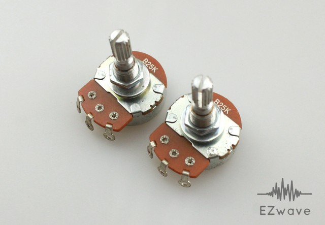 2 x 24mm Full Size Alpha B25K 25K Linear Taper Potentiometer Pot 25mm ...