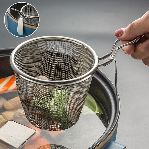 1PCS Stainless Steel Noodles Colander Mesh Strainer Pasta Basket Noodle ...