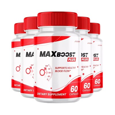 5-Pack MaxBoost Plus Pills - Max Boost Plus Supports Energy for Men-300 ...