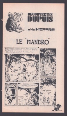 J.L. HIETTRE . LE MANDRO . SPIROU . 1975 ( H55 ) . | eBay