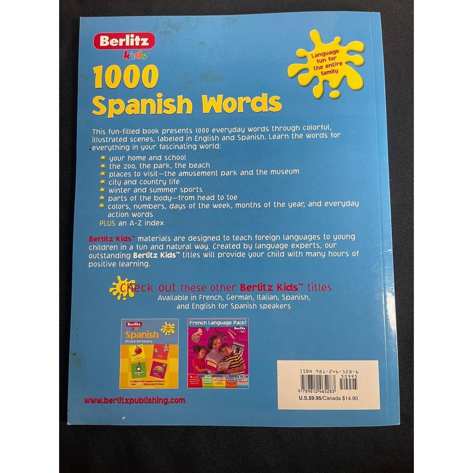 Berlitz Kids 1000 Spanish Words Illustrated Childrens Language Book ...