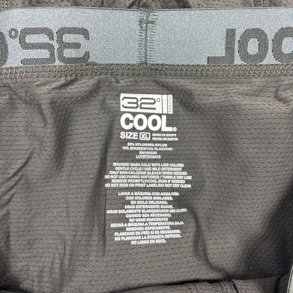 32 Degrees COOL Men's 3PK Performance Mesh Boxer Briefs Black XL | eBay