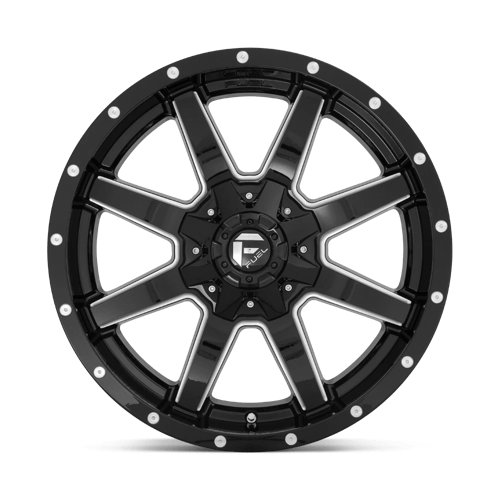 20X10 Fuel 1PC D610 MAVERICK 8X180 -18MM GLOSS BLACK MILLED ...
