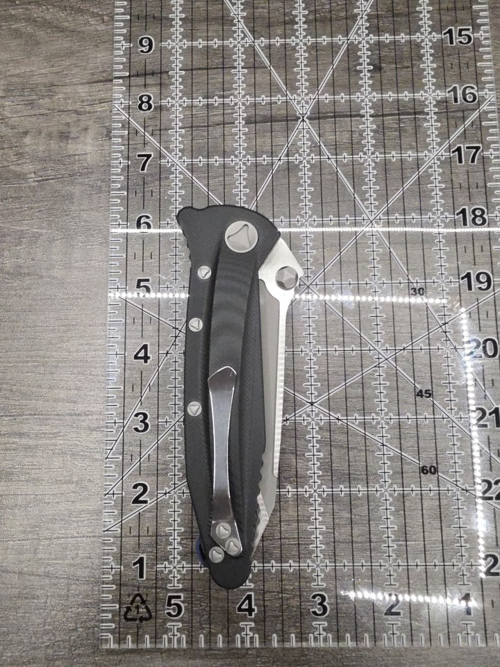 Unmarked 8.85" Tanto Folding Knife, D2 Steel & G10 Handle, Detent Liner ...