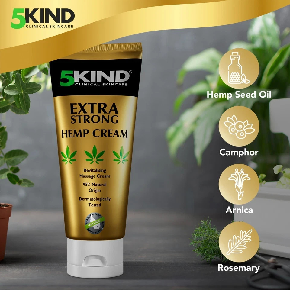 5kind Extra Strong Hemp Cream 100ml - High Strength Hemp Oil and Arnica ...