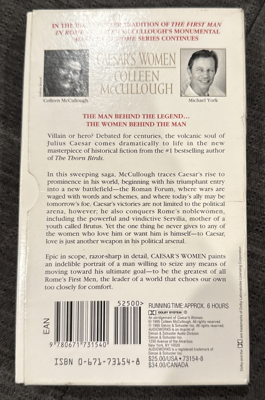 Caesar's Women by Colleen McCullough (1996, Audio Cassette, Abridged ...