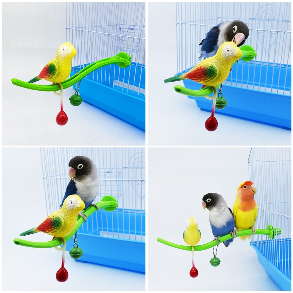 Plastic Bird Perch Toy Stand for Parakeet Parrot Cage Play and Exercise ...