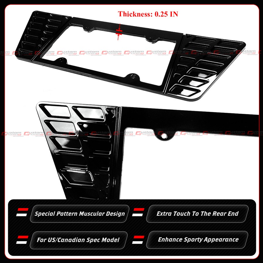 For 20-26 Corvette C8 Z51 Z06 Gloss Black Rear License Plate Frame ...