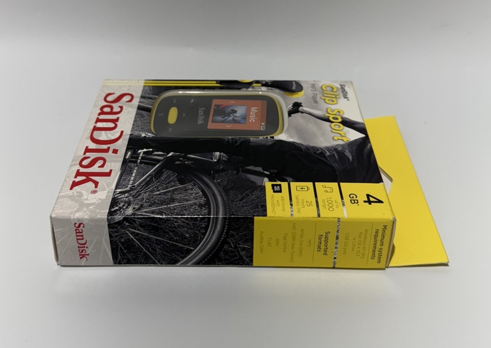 SanDisk Clip Sport MP3 Player with Radio 4GB Yellow Sealed in Box | eBay
