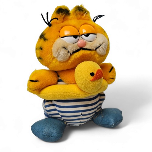 GARFIELD Plush Swimming With Duck Float Vintage 1981 Beach Pool Floatie ...