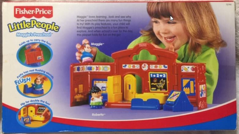 NEW IN BOX Fisher Price 2000 Little People MAGGIE'S PRESCHOOL folds up ...