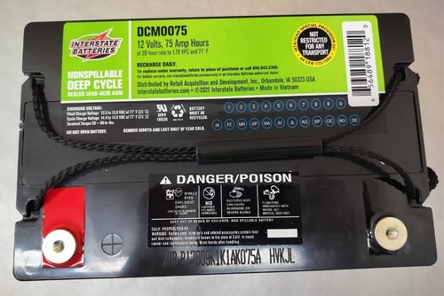 Interstate Batteries 12V 75Ah Deep Cycle Mobility Battery Rechargeable ...