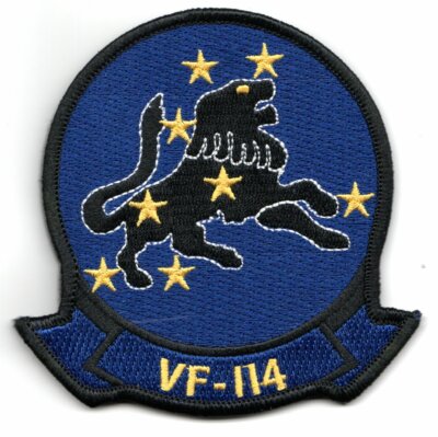4" NAVY VF-114 SQUADRON BLACK LION BLUE HOOK & LOOP EMBROIDERED JACKET ...