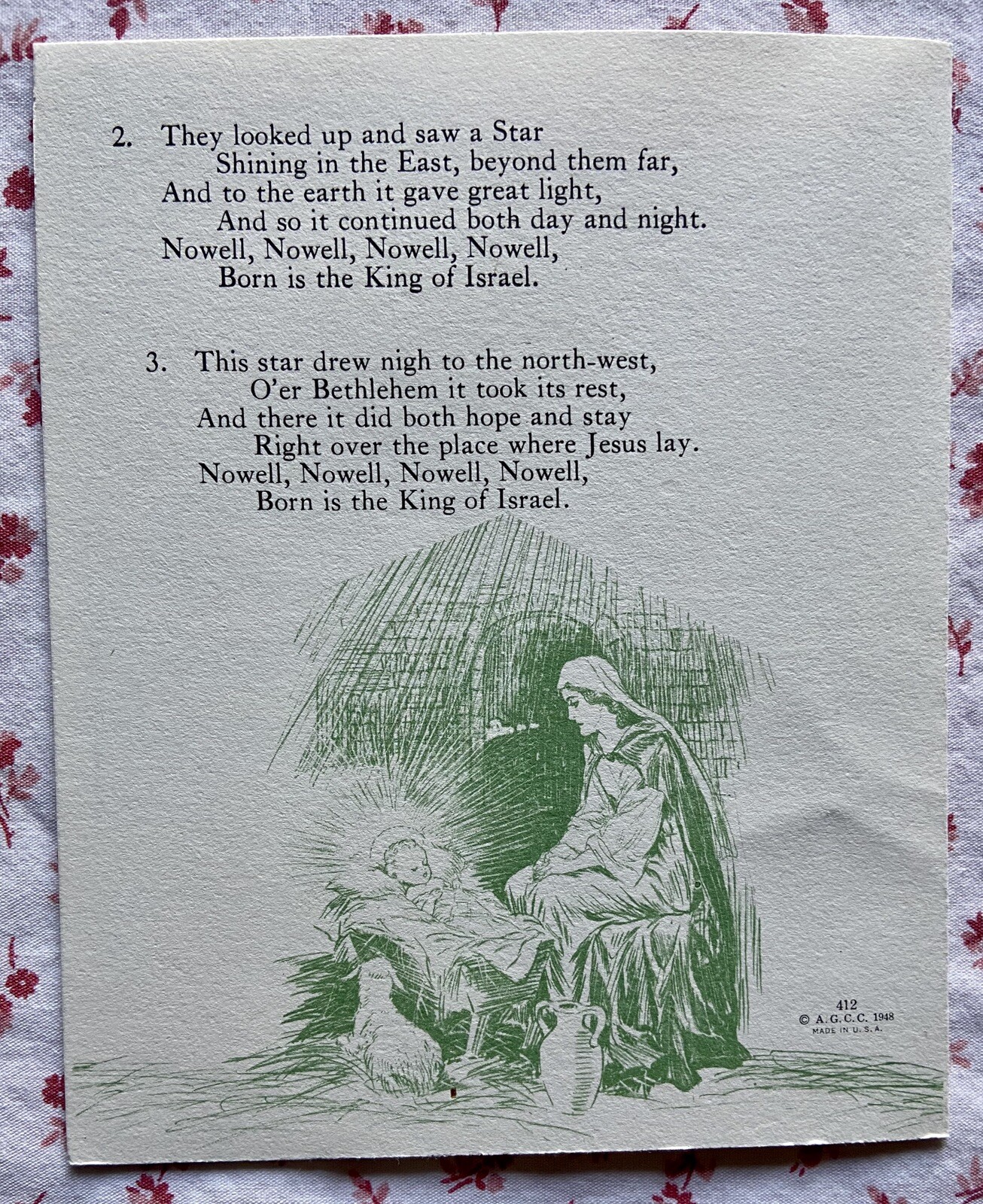 Vtg UNUSED Charles R. Thomson Christmas Angel Appearing Shepherds ...