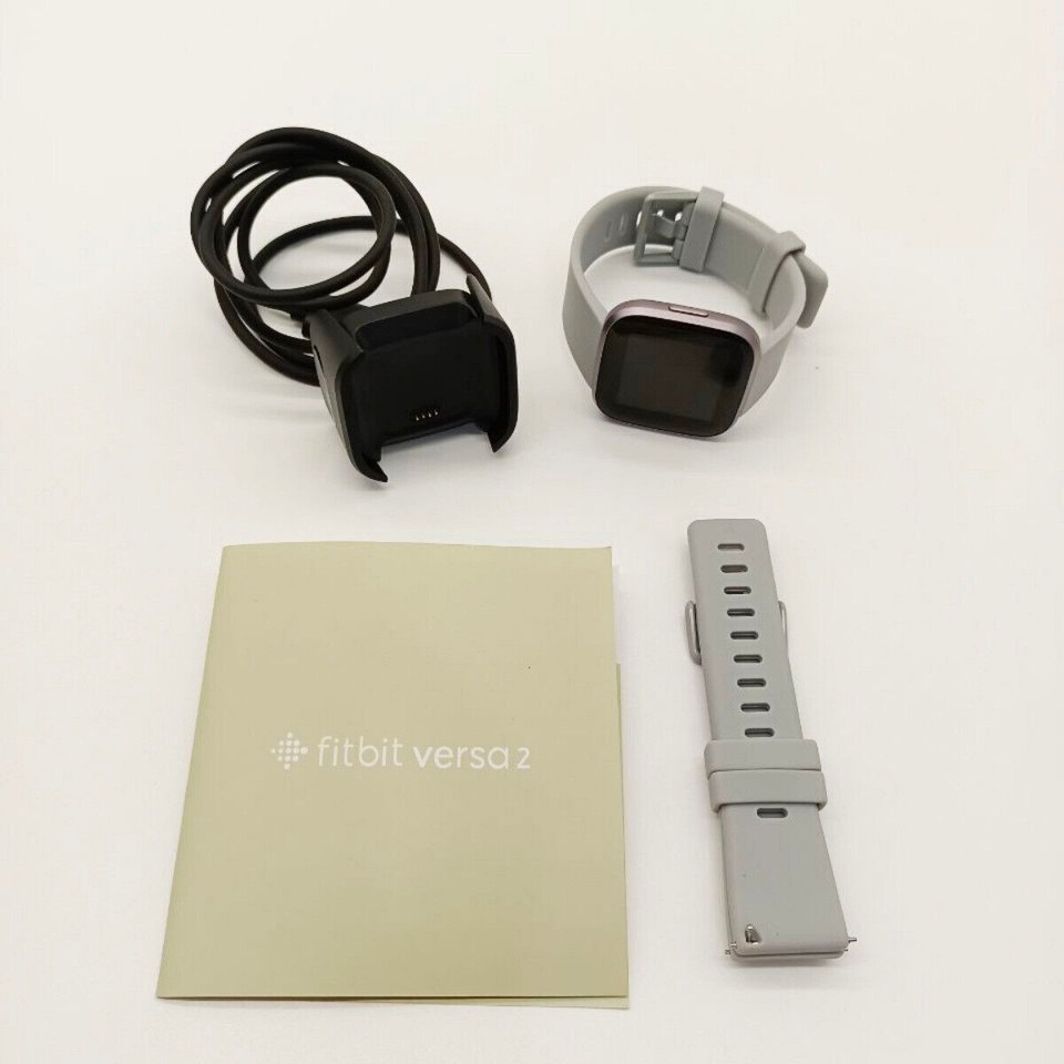Fitbit Versa 2 Health and Fitness Smartwatch S & L Sizes Grey | eBay