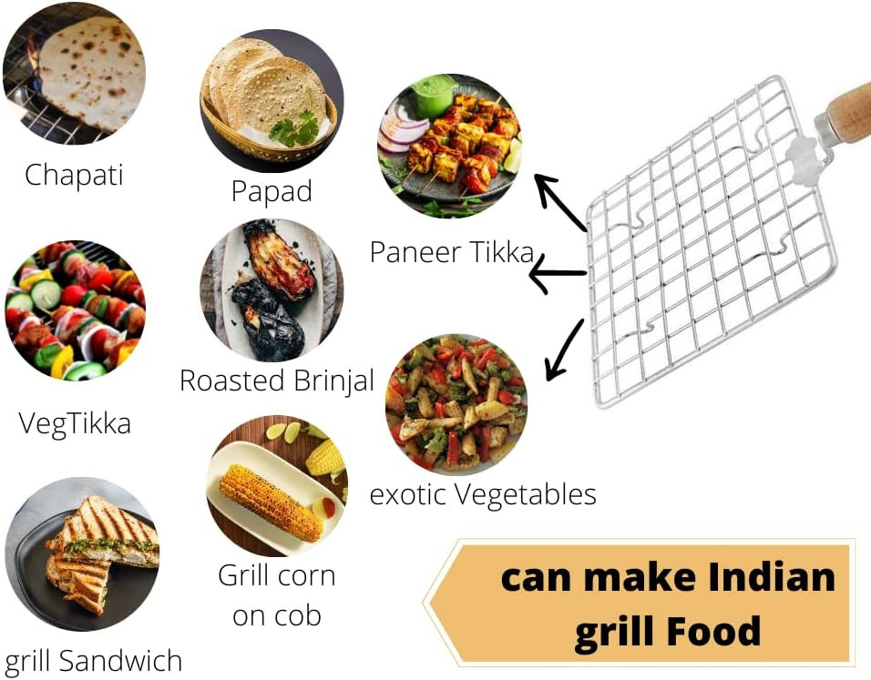 Stainless Steel Square Roasting Grill Roti Jali Papad Grill Chapathi ...