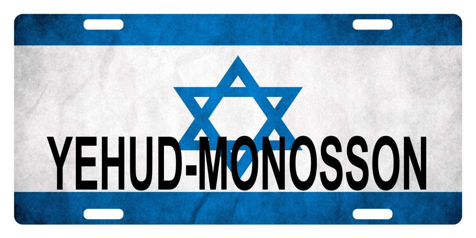Israel Flag Car License Plate Jew Star Sign Emblem Yehud-Monosson | eBay