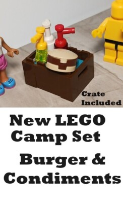 New LEGO Camping Food Box Hamburger Condiments Mayo Ketchup Mustard ...