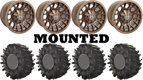 Kit 4 Interco Aqua Torque Tires 28x10-12 on Moose 24X Bronze Wheels IRS ...