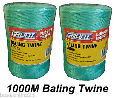 Bulk 1000 Metres (1km) Baling Twine - 2 x 500m Rolls - Bailing Twine ...