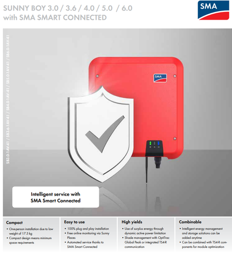 SMA 3kw Sunny Boy Solar Inverter - 10 (5+5) Year Warranty - MODEL SB3.0 ...