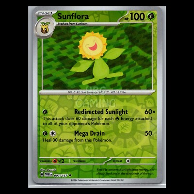 Pokemon Card - Sunflora 007/167 - Twilight Masquerade - Reverse Holo | eBay