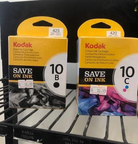 GENUINE Kodak Ink 10B AND 10C (Black AND Colour Inks). 2 Ink Cartridges ...