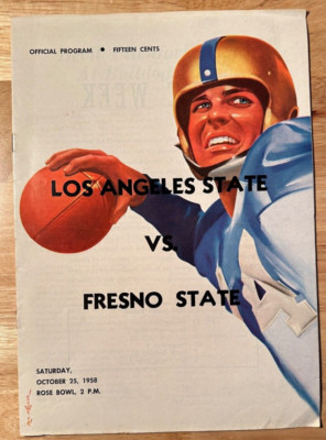 Los Angeles State Diablos 10/25/1958 NCAA football program vs Fresno ...
