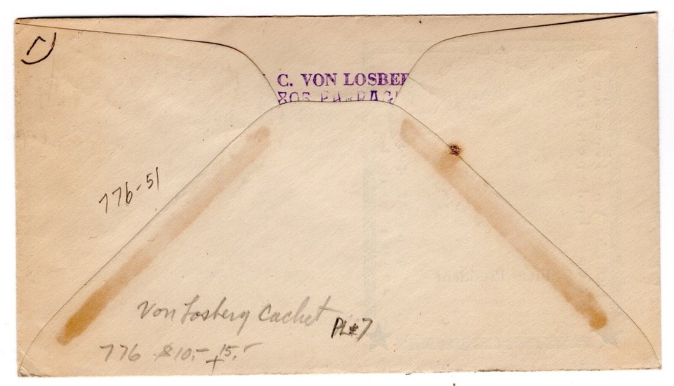 #776 Texas Centennial 1936 FDC - Planty #51 Von Losberg/ Sanders | eBay