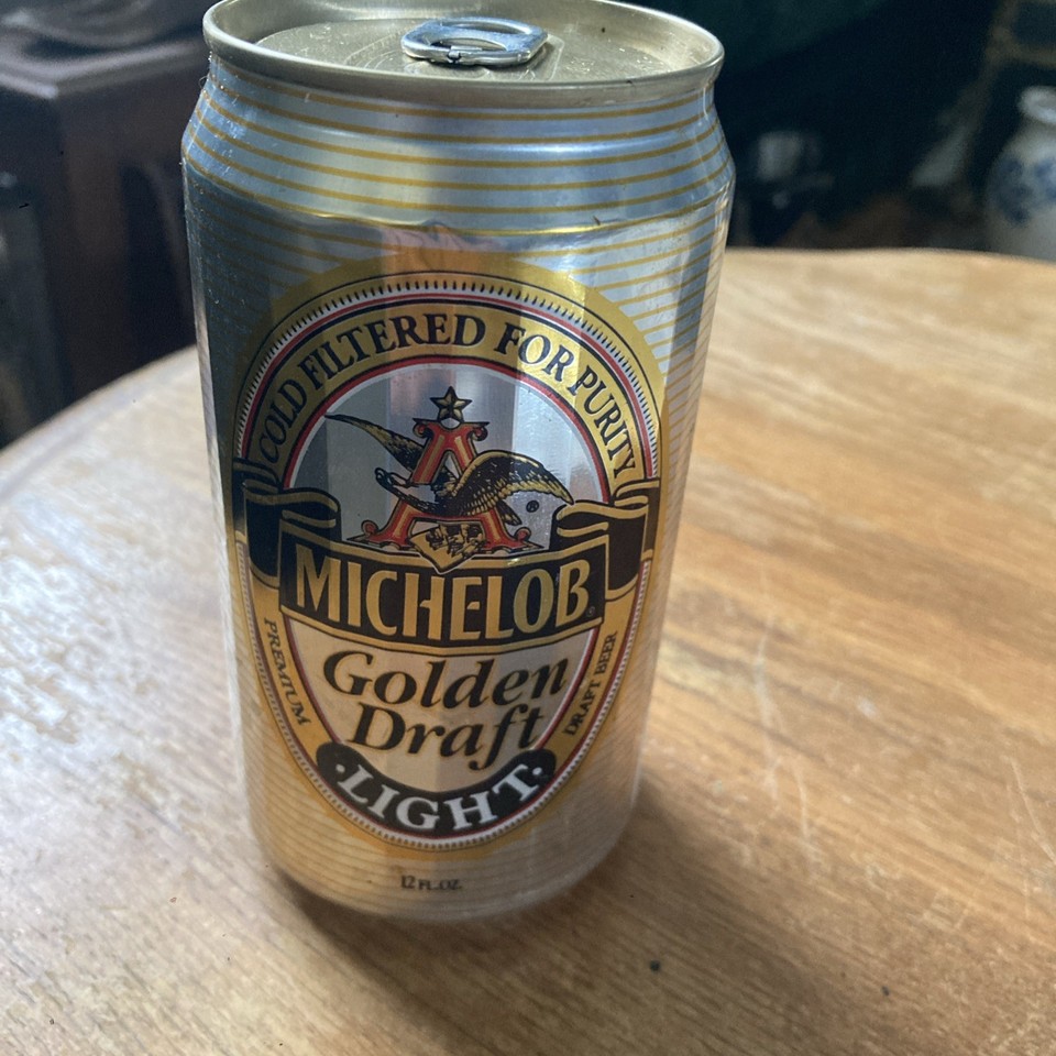 1990sFLUTED ALUMINUM MICHELOB GOLDEN DRAFT LIGHT STAY TAB BEER CAN ST ...