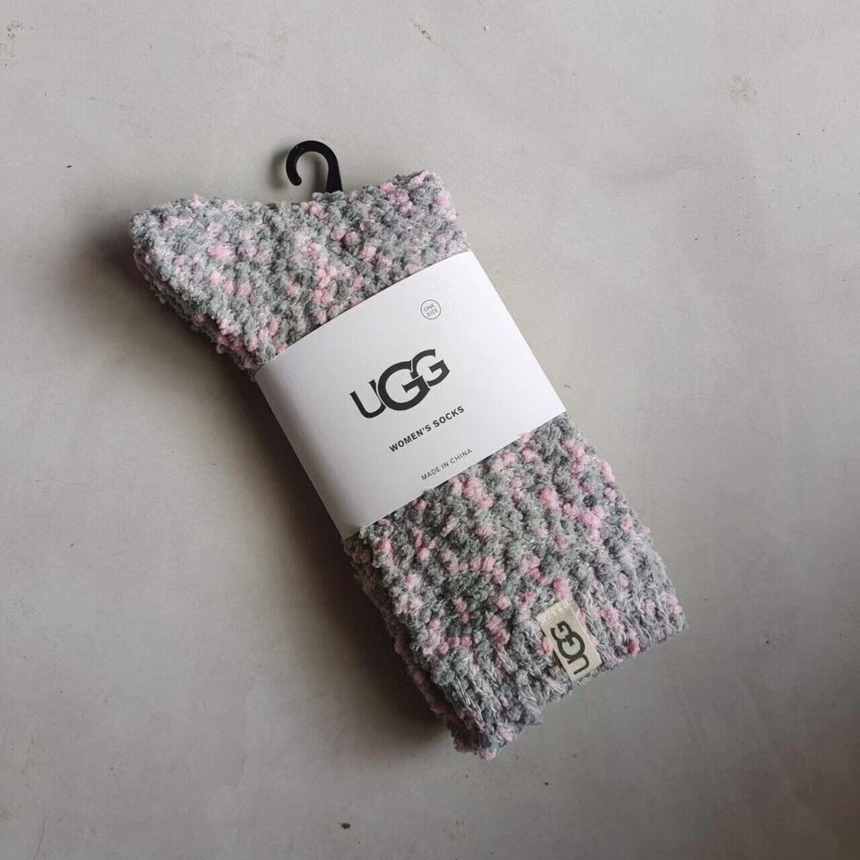 UGG Women’s Ribbed Super Pile Socks Threaded Slouchy Crew Sock One Size ...