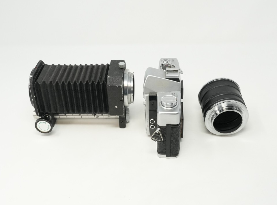 Minolta SRT 101 35mm SLR Film Camera w/ Macro Bellows, Extension Tubes ...