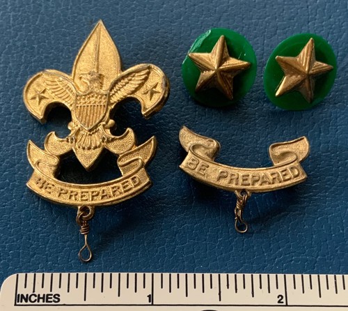 Vintage FIRST & SECOND CLASS + SERVICE STARS Boy Scout PINS BSA Rank ...
