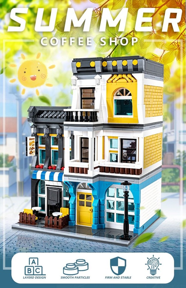 City Street View Building Blocks CAFE Shop Garden Restaurant Store Architecture | eBay