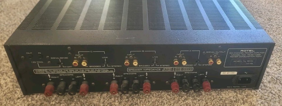 Rotel RMB-1066 Six Channel Amplifier | All Black Version | Stereo L/R ...