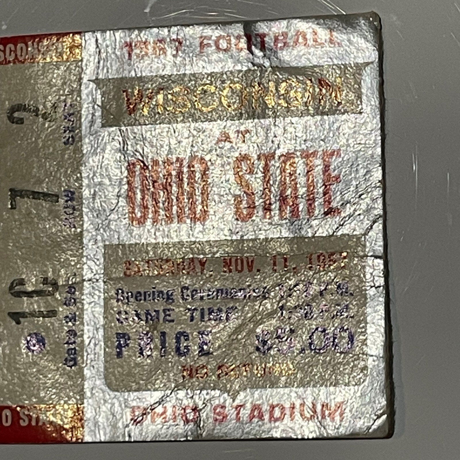 1967 Ohio State Buckeyes v Wisconsin Badgers Orig Football Ticket Stub ...