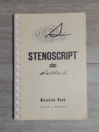 STENOSCRIPT ABC SHORTHAND Spiral Dictation Book 1968 Baldwin JF | eBay