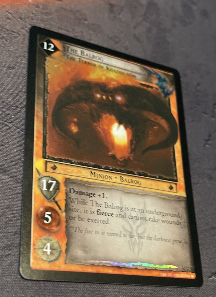 LOTR TCG The Balrog The Terror of Khazad-Dum Card 12O4 Foil Masterwork ...